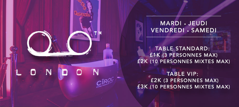 Réservation de Table VIP à LONDRES